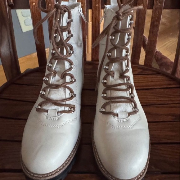 Target | Shoes | Target Cream Combat Boots With Laceup Design | Poshmark